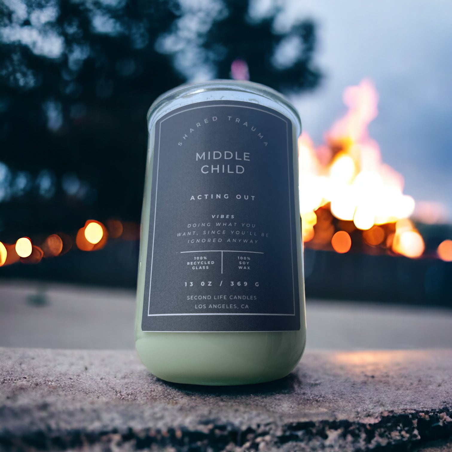 Middle Child Candle - "shared Trauma" 12.5 Oz. Wood Wick Soy Luxury ...