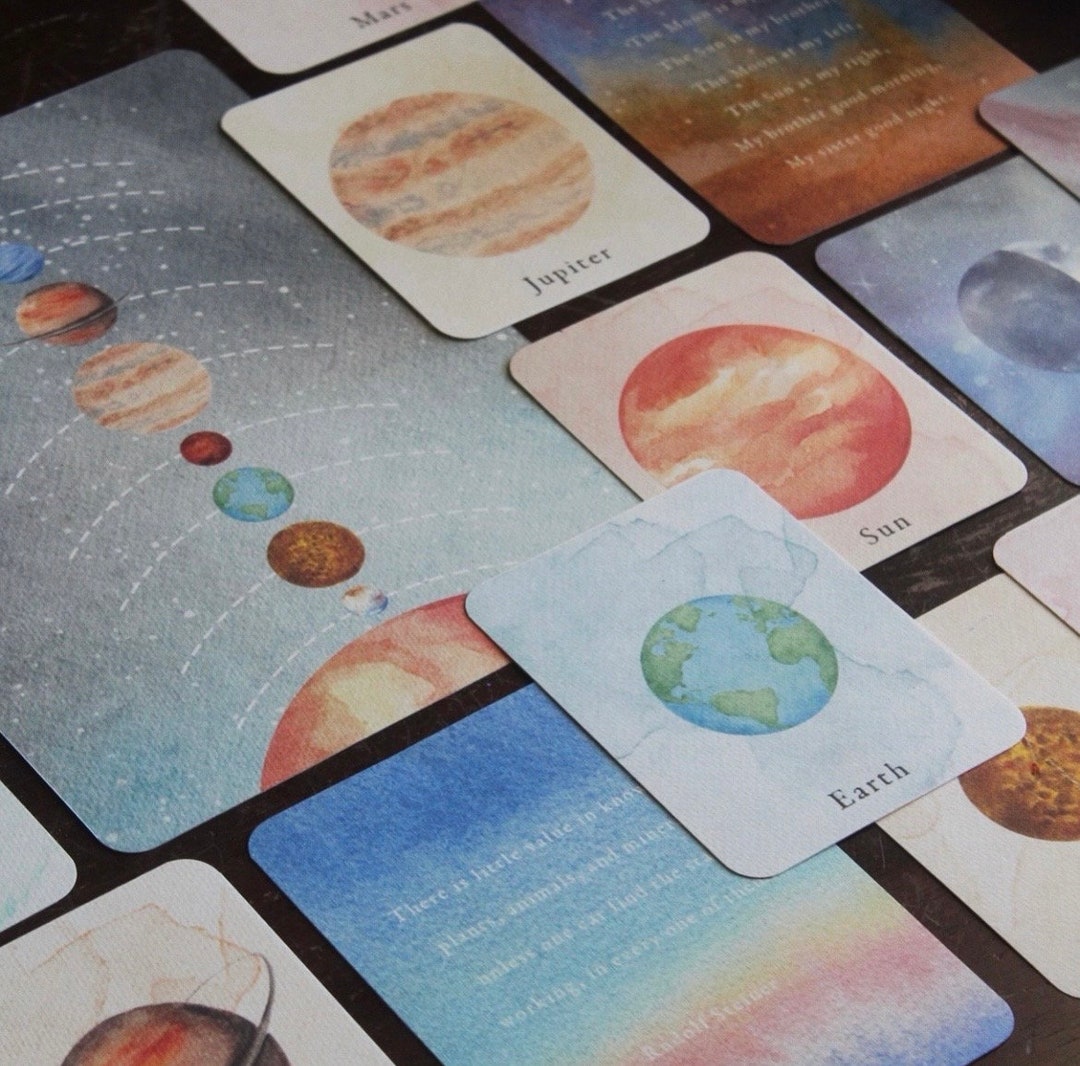 The Solar System + Moon Phases - Etsy