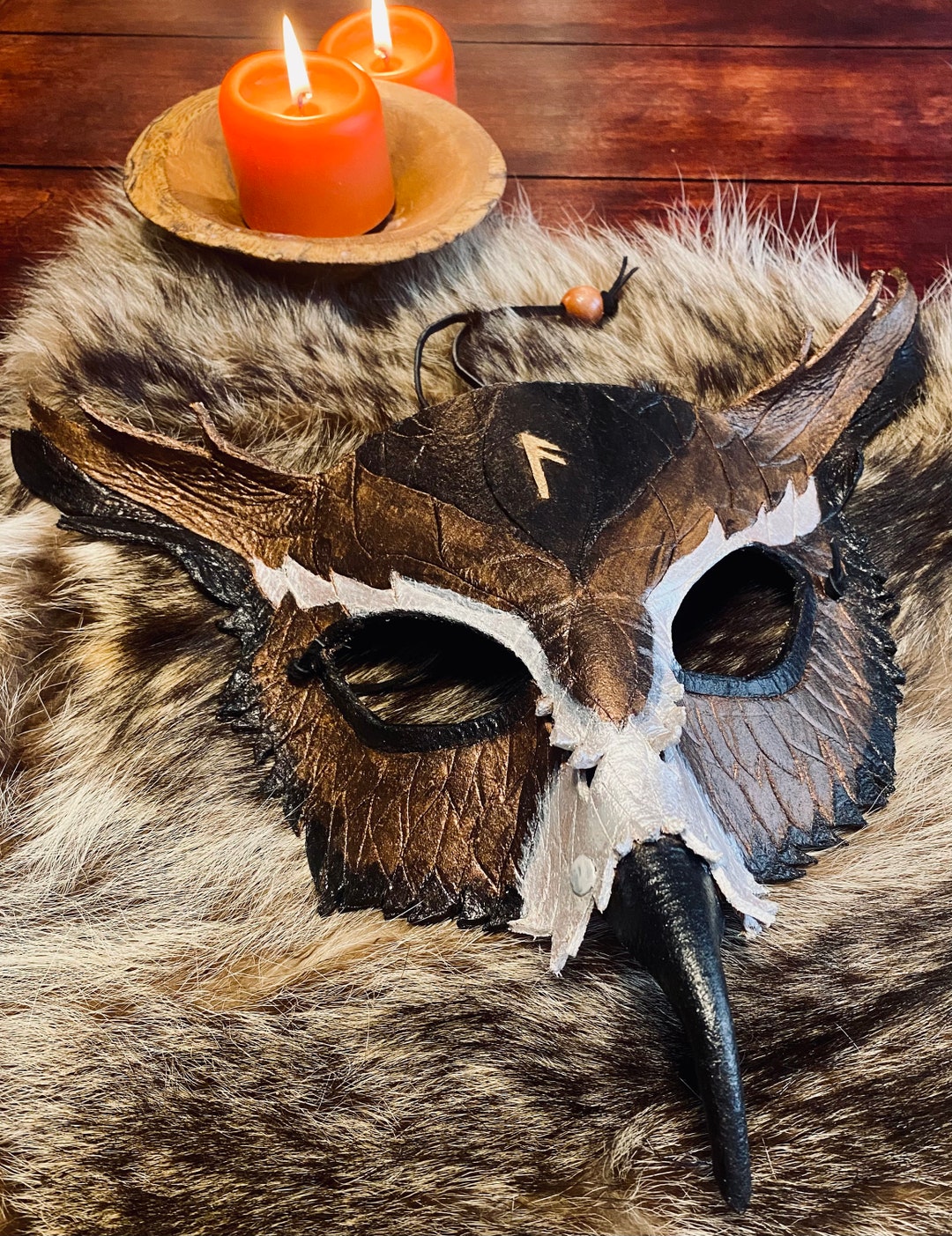 MADE TO Order-viking Witch Leather Owl Mask | the Wisdom Animal | Elder ...