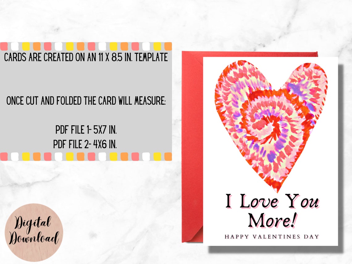 I Love You More Card Cute Love Card Valentine's Day - Etsy