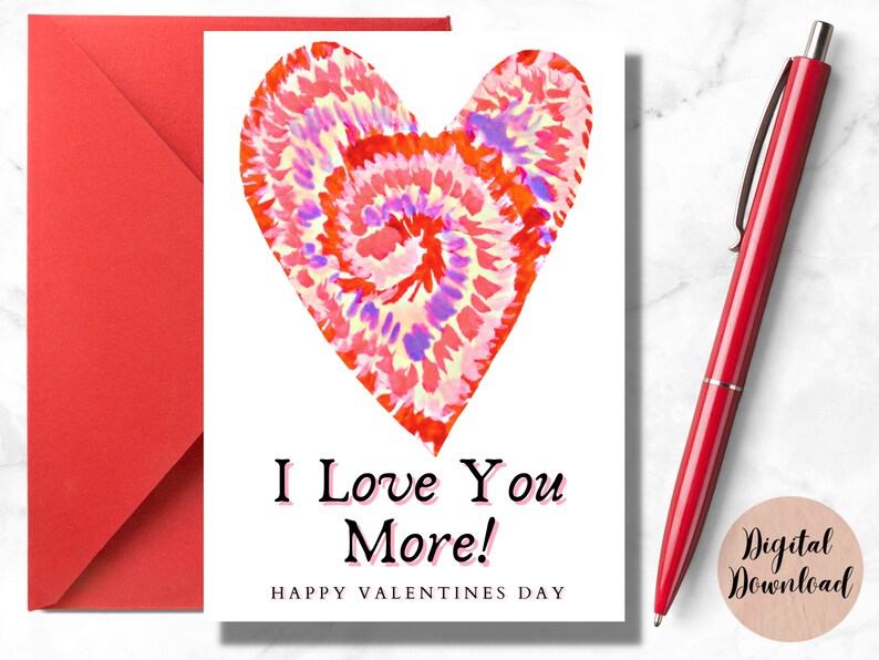 I Love You More Card Cute Love Card Valentine's Day - Etsy