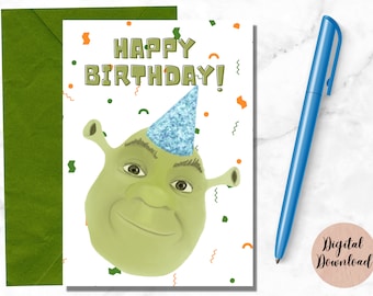 Shrektacular Birthday Card Shrek Movie Shrek Birthday - Etsy