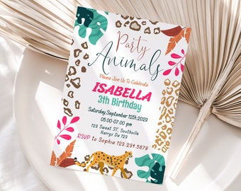 Cheetah Printable Invitation - Etsy