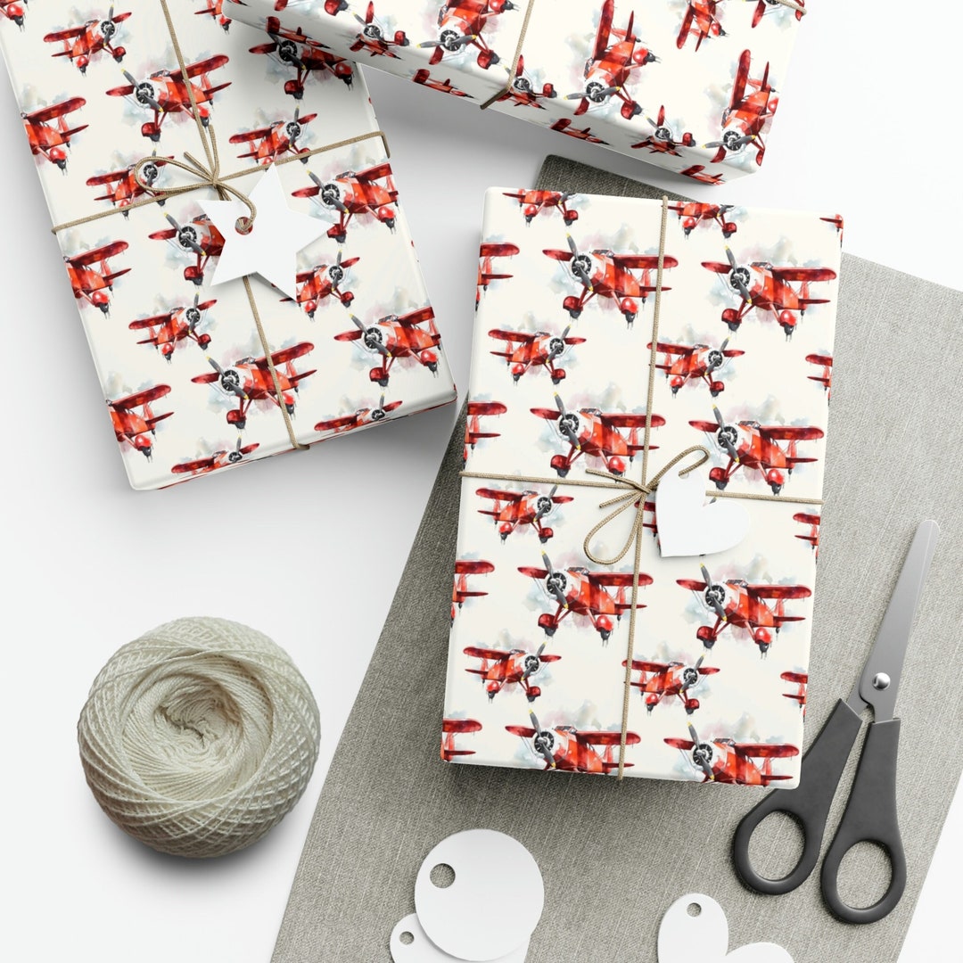 Vintage Airplane Gift Wrap Wrapping Paper Airplane Boy Gift - Etsy