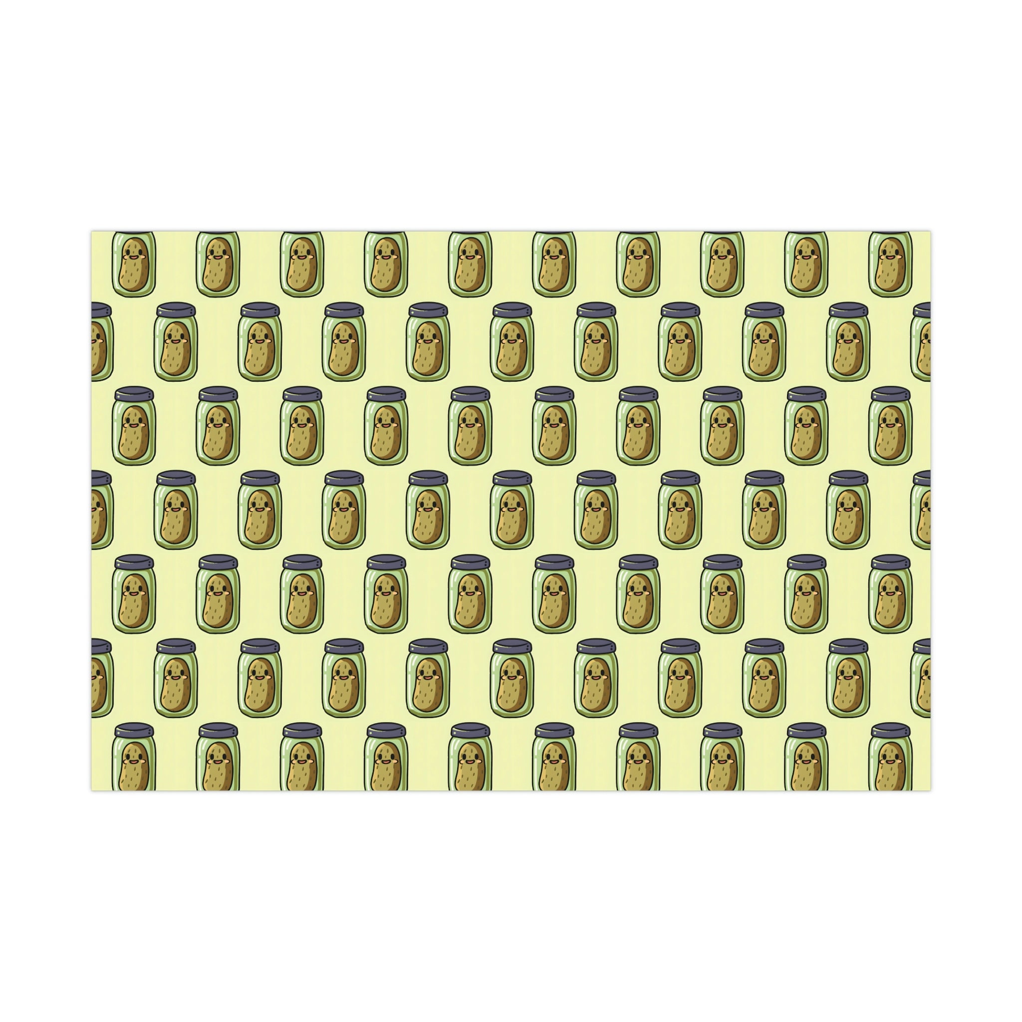 Kawaii Pickle Gift Wrap, Pickle Wrapping Paper, Pickle Lover, Funny ...