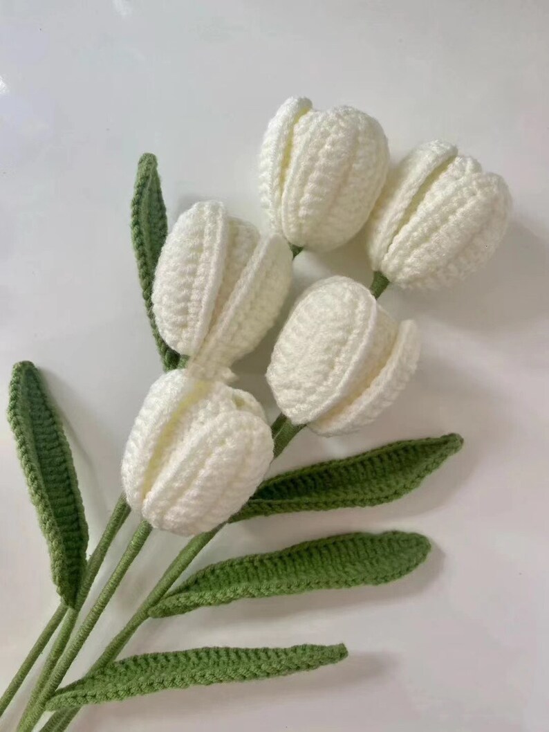 Crochet Flower Tulip,multicolor Tulip,flower Multi-color,handmade Tulip ...