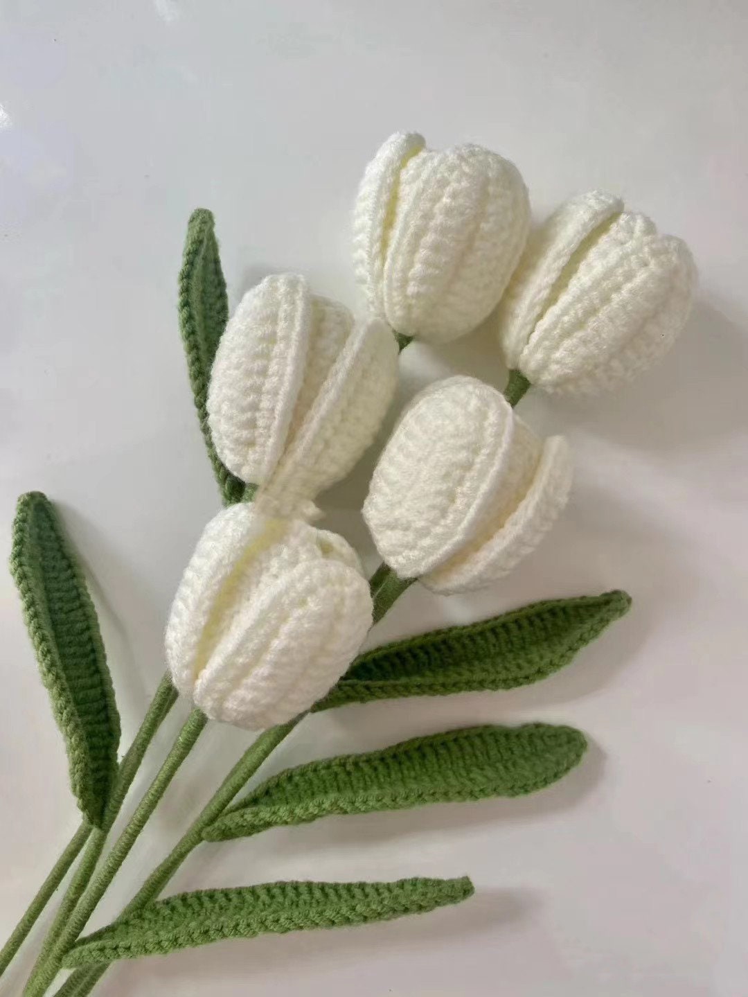 Crochet Flower Tulip,multicolor Tulip,flower Multi-color,handmade Tulip ...