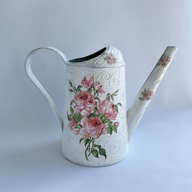 Rose Watering Can, Vintage Garden Farmhouse Cottage Watering Pot ...