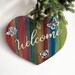 Welcome Heart Sign Wall Decor, Hand Painted Wooden Heart Shaped Wall ...