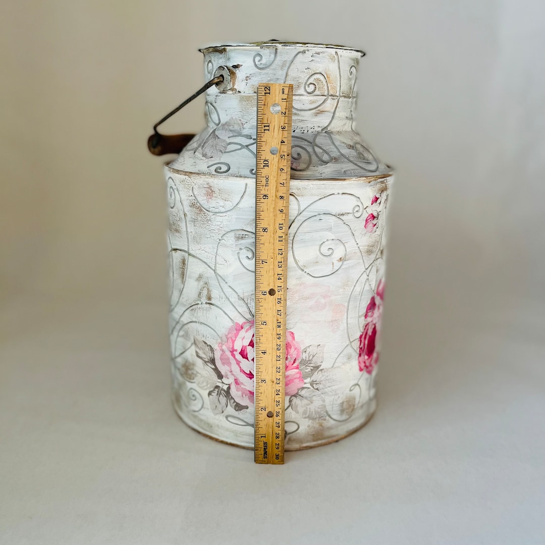 Large Vintage Restored Metal Milk Can Vintage Restored Outdoor Flower ...