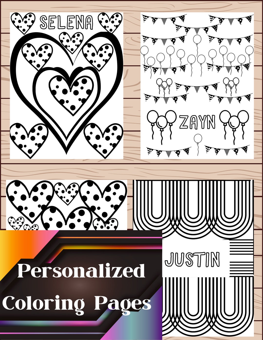 Coloring Page Personalized Coloring Page Kids Custom - Etsy