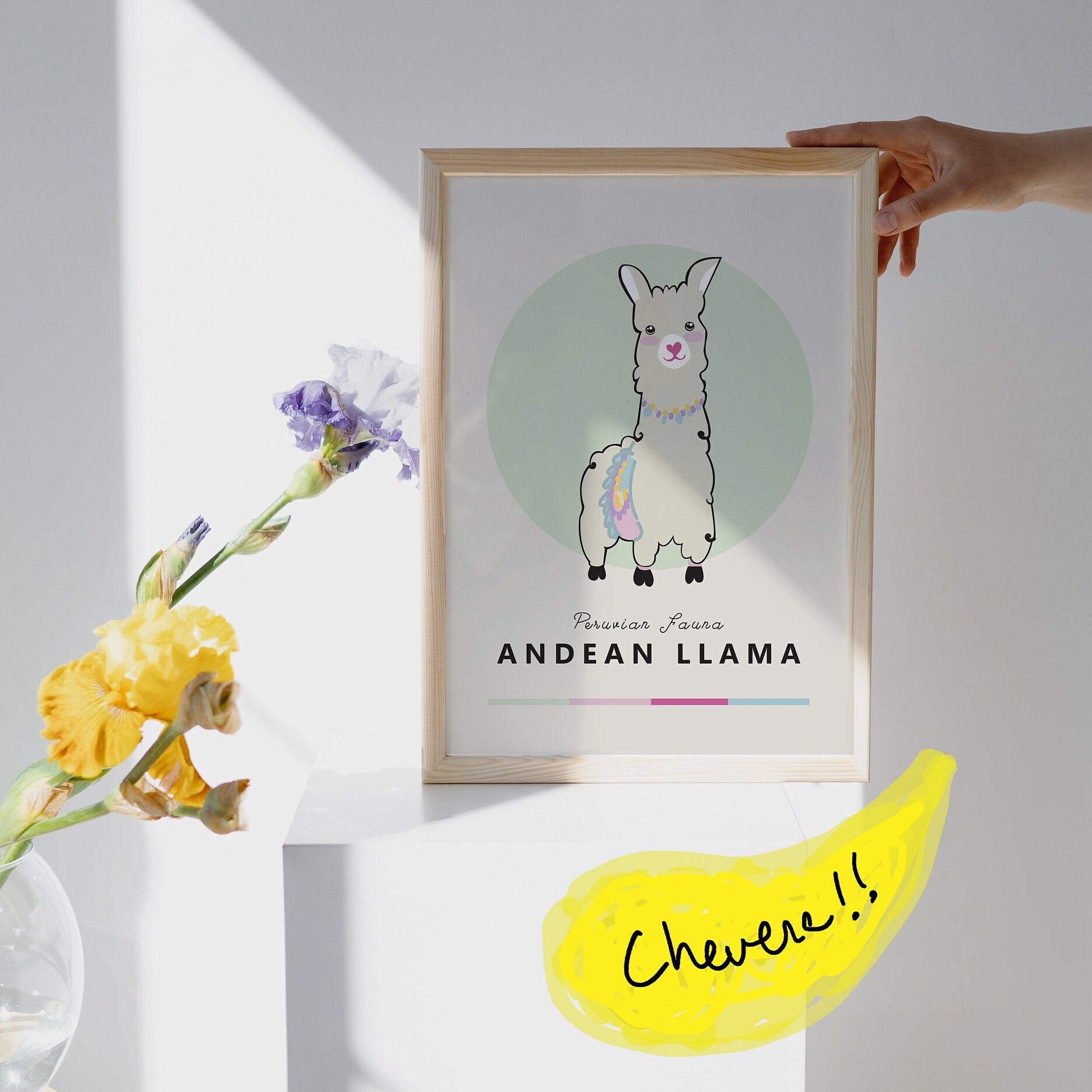 Llama Print Peruvian Andean Nursery Poster Cartoon Prints Decor Peru ...
