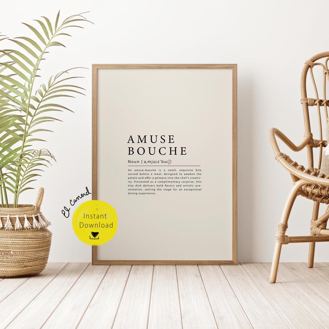 Amuse Bouche Definition Digital Art Print Minimalist Poster Deco Gift ...