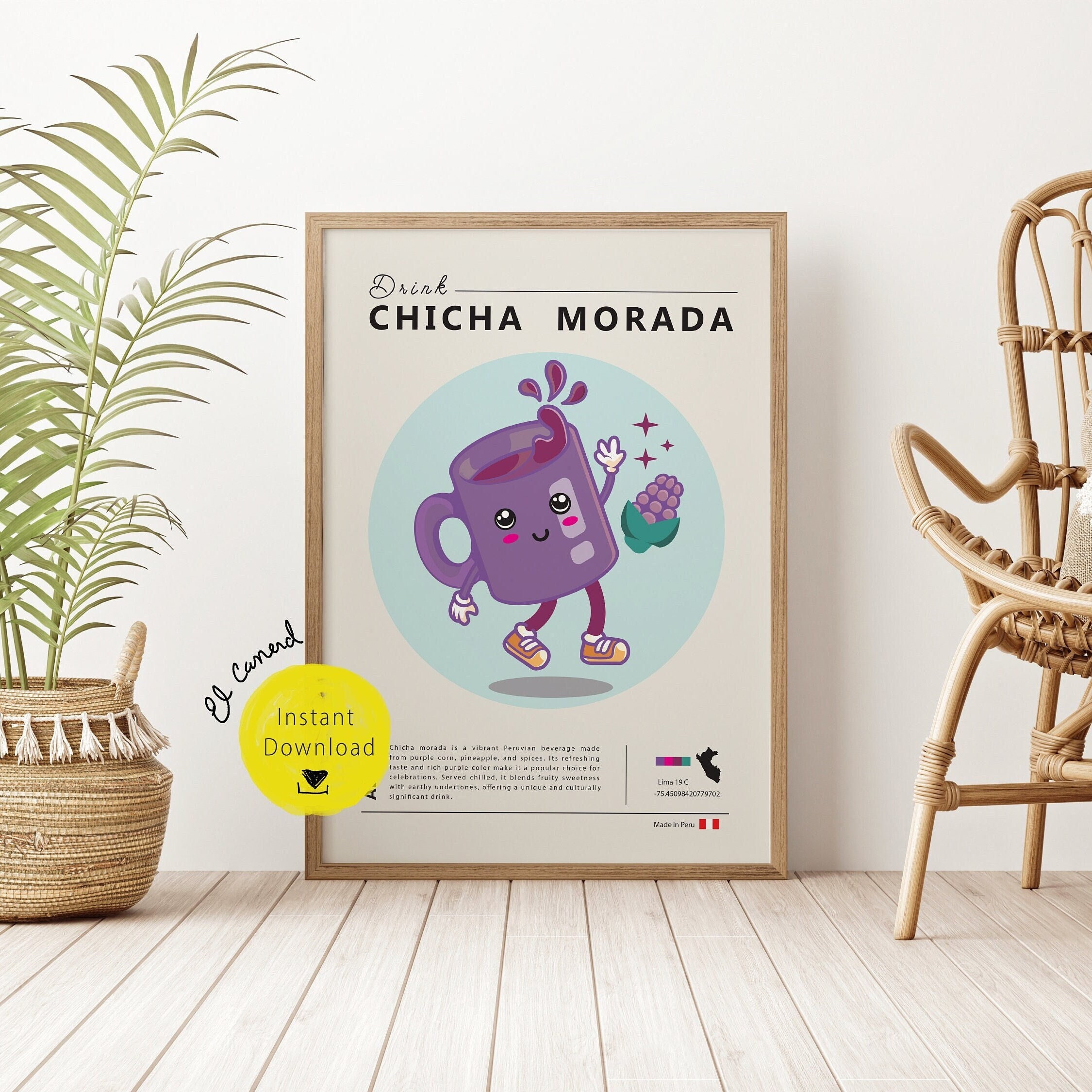 Peru Wall Art Trendy Funky Retro Peruvian Chicha Morada Prints for ...