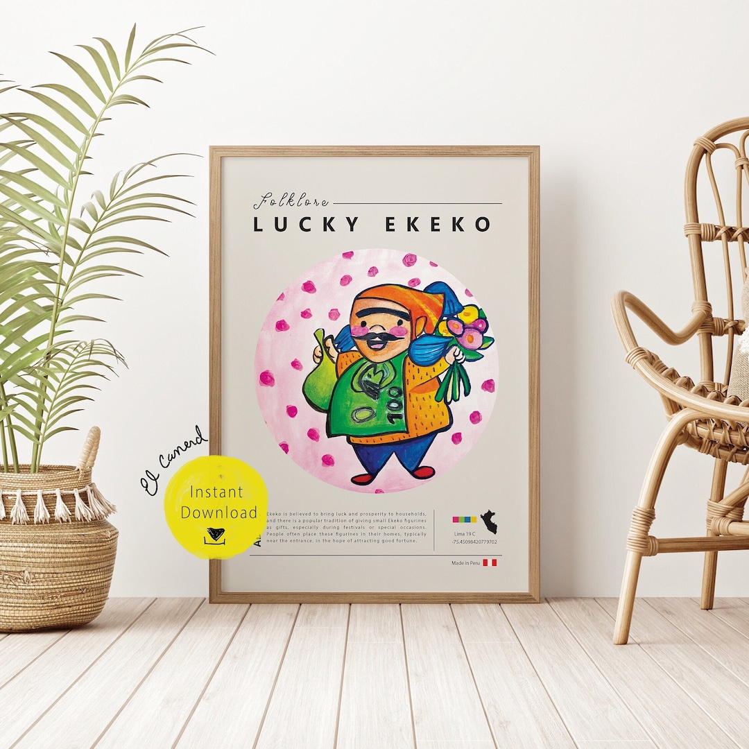 Peru Wall Art Trendy Funky Retro Peruvian Ekeko Prints Printable Wall ...
