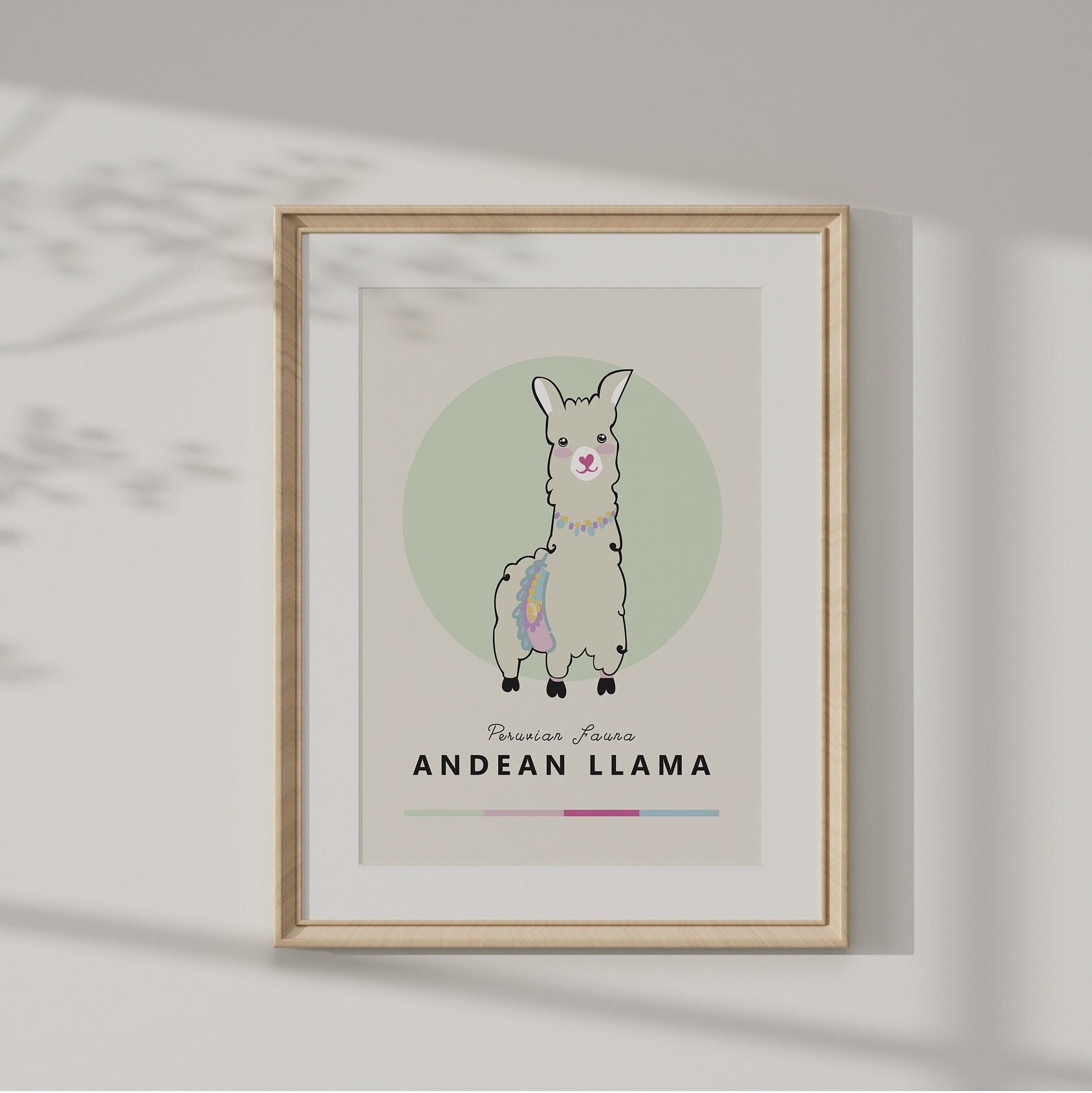 Llama Print Peruvian Andean Nursery Poster Cartoon Prints Decor Peru ...