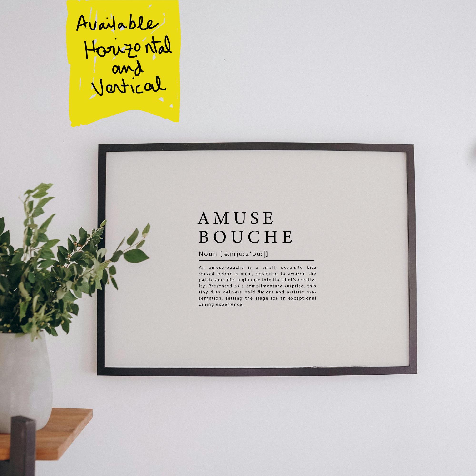 Amuse Bouche Definition Digital Art Print Minimalist Poster Deco Gift ...