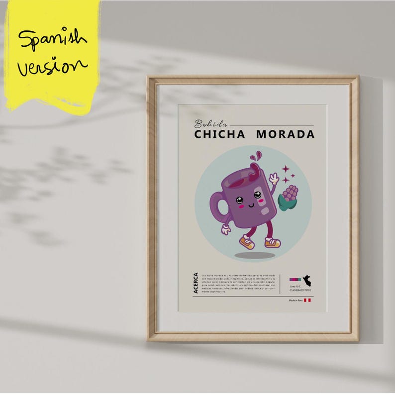Peru Wall Art Trendy Funky Retro Peruvian Chicha Morada Prints for ...