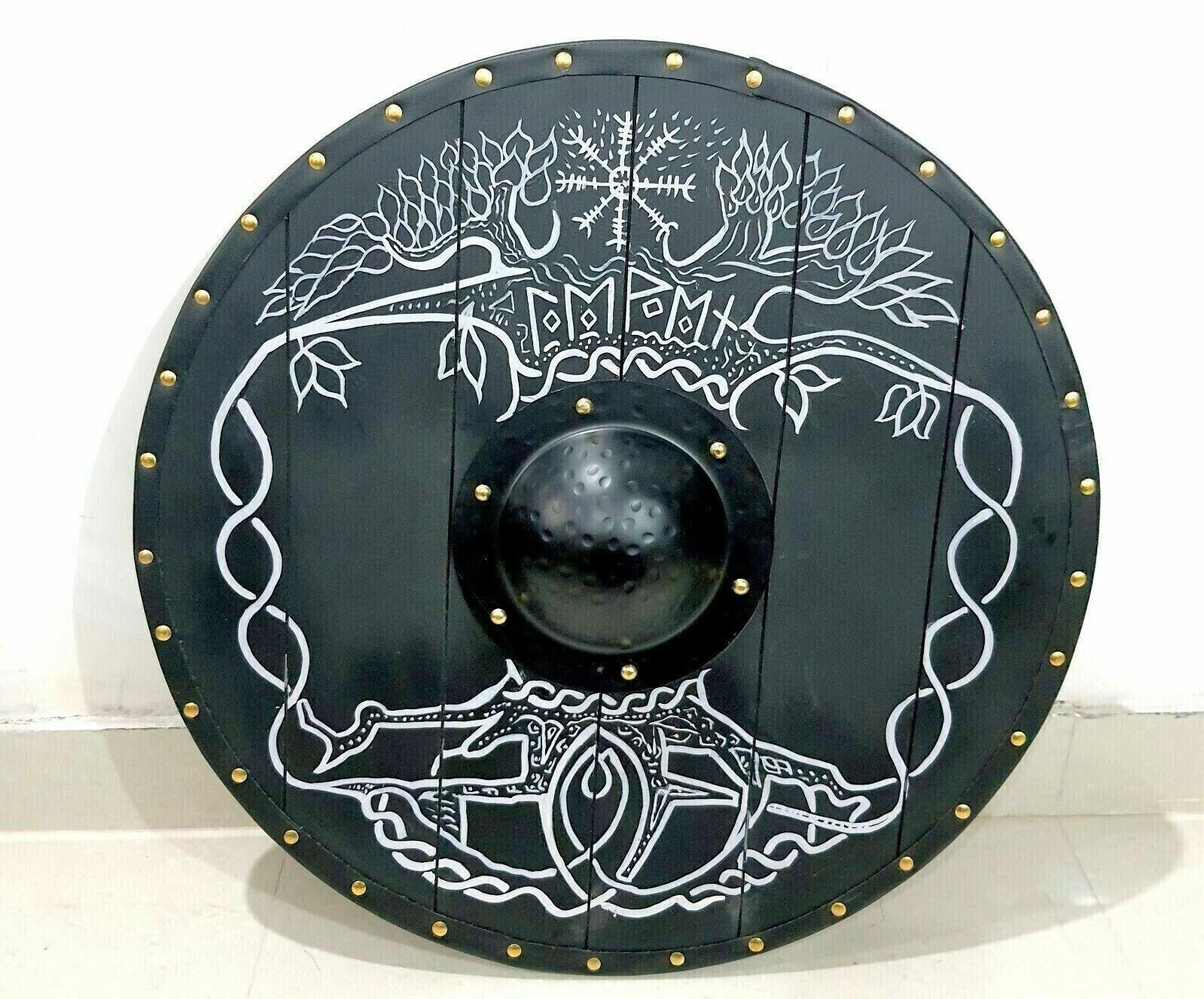 Nautical Tree of Life Viking Shield 24 Painted Round Shape Wooden ...