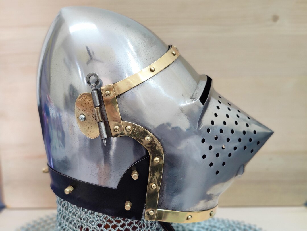 Medieval Face Bascinet Helmet – SCA Armor Knight Helmet – Halloween ...