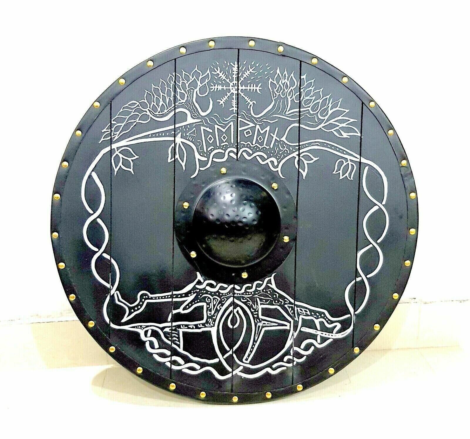 Nautical Tree of Life Viking Shield 24 Painted Round Shape Wooden ...