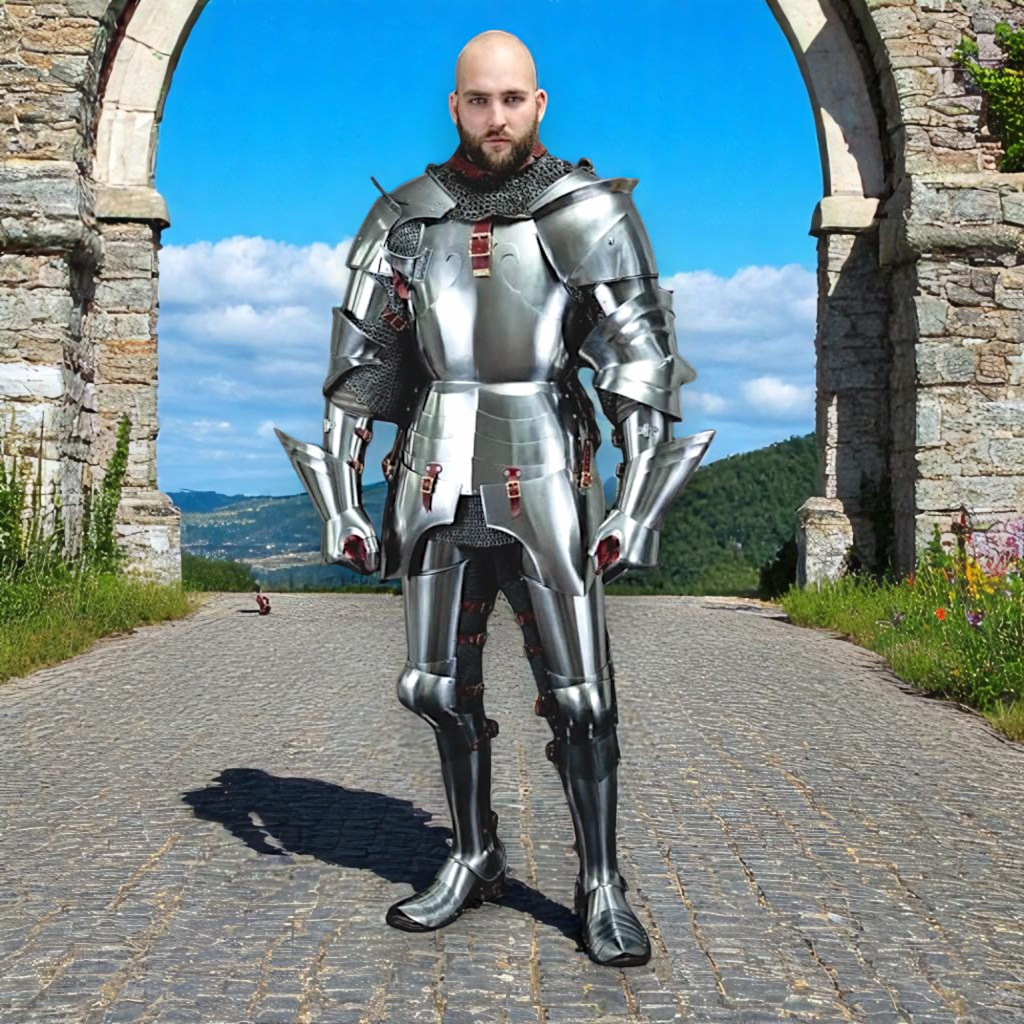Gothic Full Plate Armor Suit – Medieval Knight Costume for LARP ...