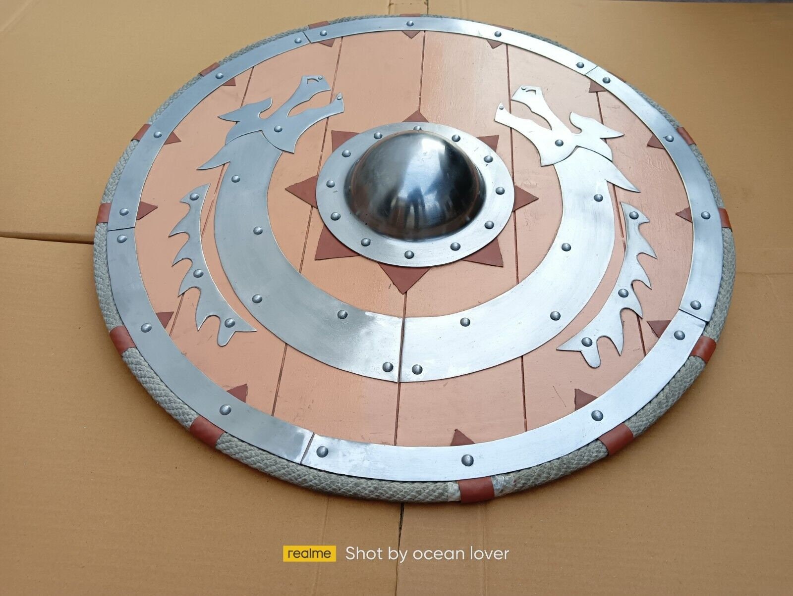 Medieval Warrior Shield Wooden Viking Shield Round Shield Dragon Shield ...