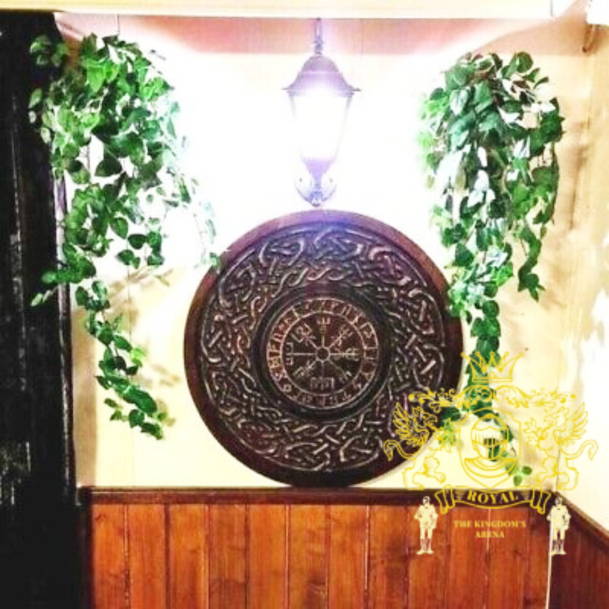 Helm of Awe Carved Viking Shield Round Shield With Carved Vegvisir ...