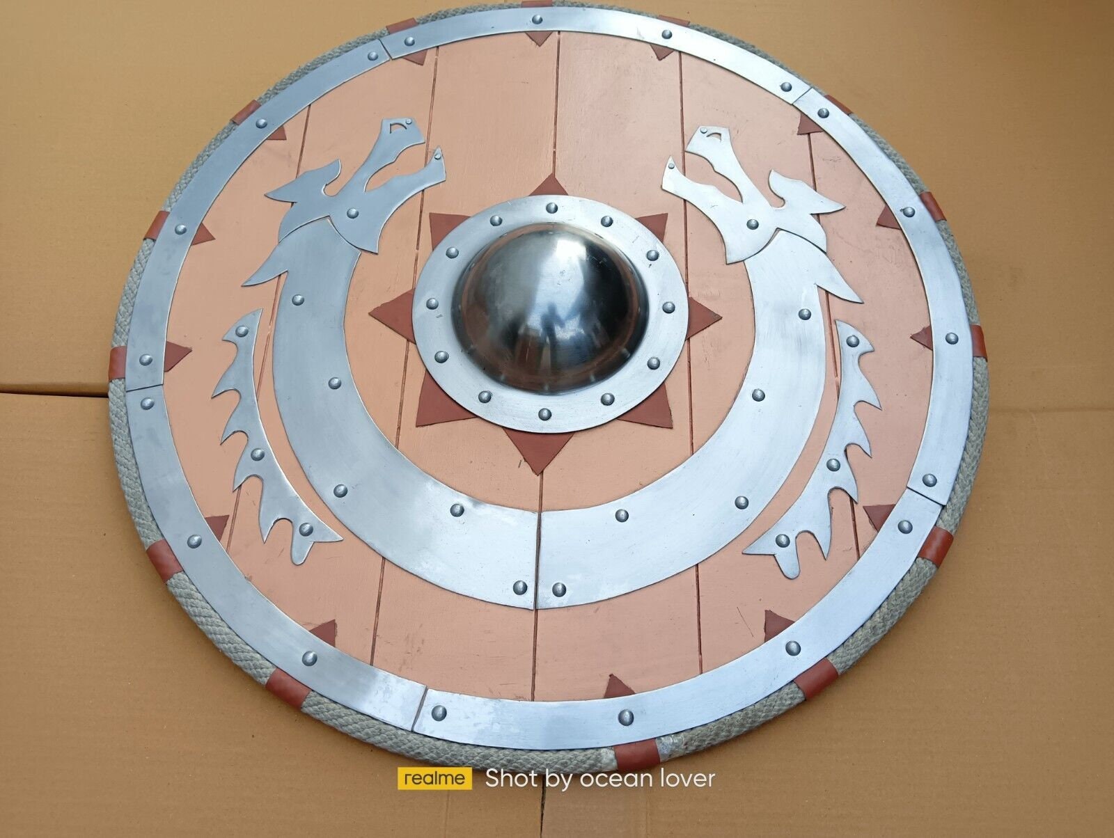 Medieval Warrior Shield Wooden Viking Shield Round Shield Dragon Shield ...
