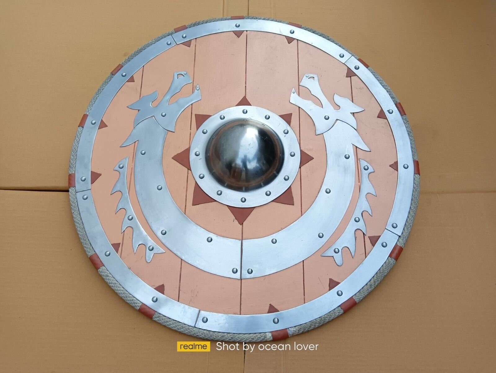 Medieval Warrior Shield Wooden Viking Shield Round Shield Dragon Shield ...