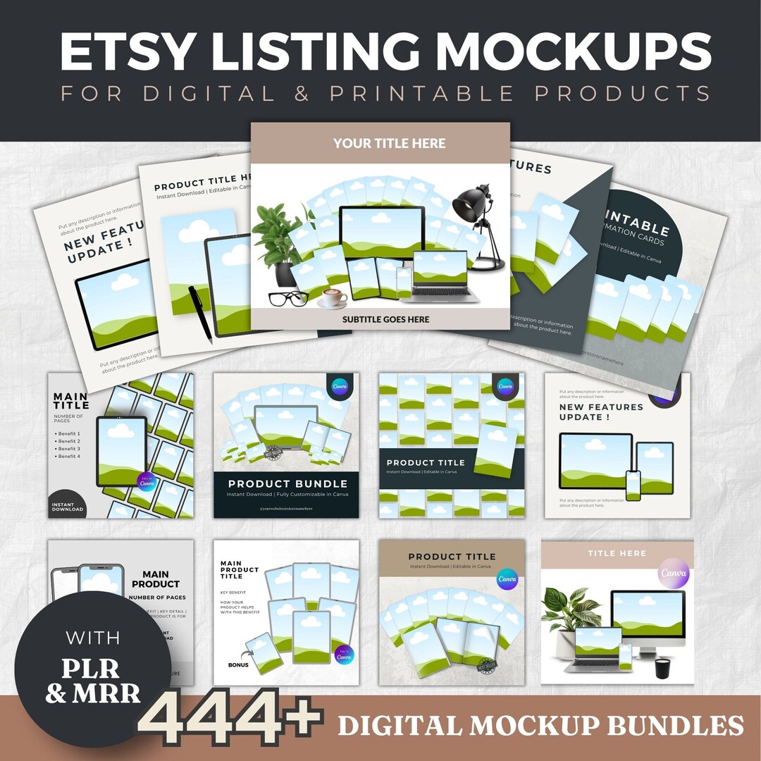 444+ Etsy Listing Mockup Templates: Canva Editable, PLR MRR (digital ...