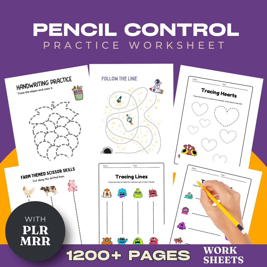 1200+ Pencil Control Tracing Worksheets for Preschool (printable ...