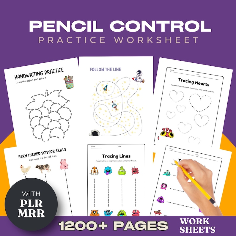 1200+ Pencil Control Tracing Worksheets for Preschool (printable ...