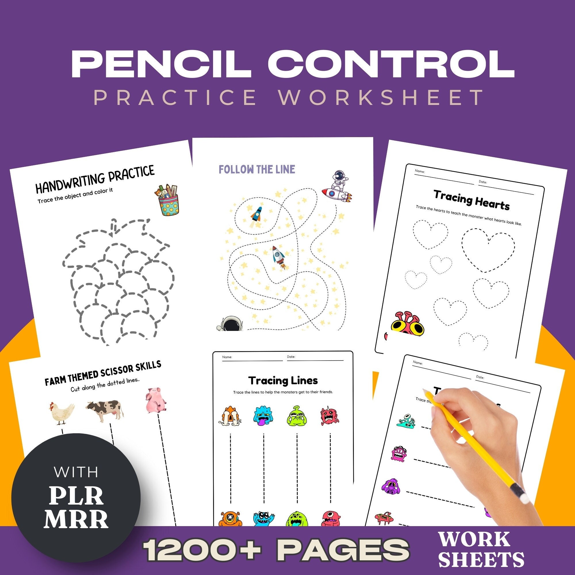 1200+ Pencil Control Tracing Worksheets for Preschool (printable ...