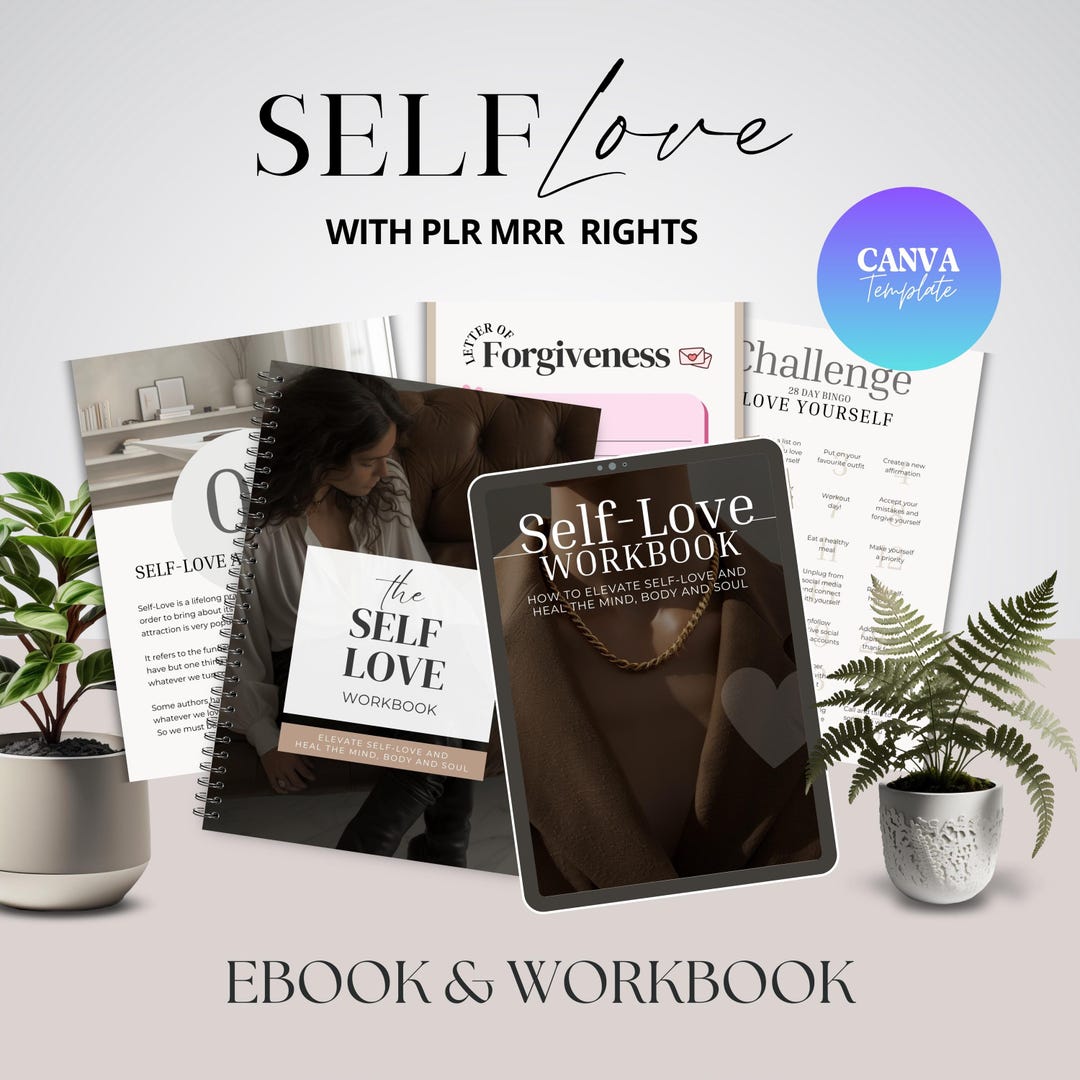 Self-love Workbook Canva Template: PLR MRR Digital Ebook - Etsy