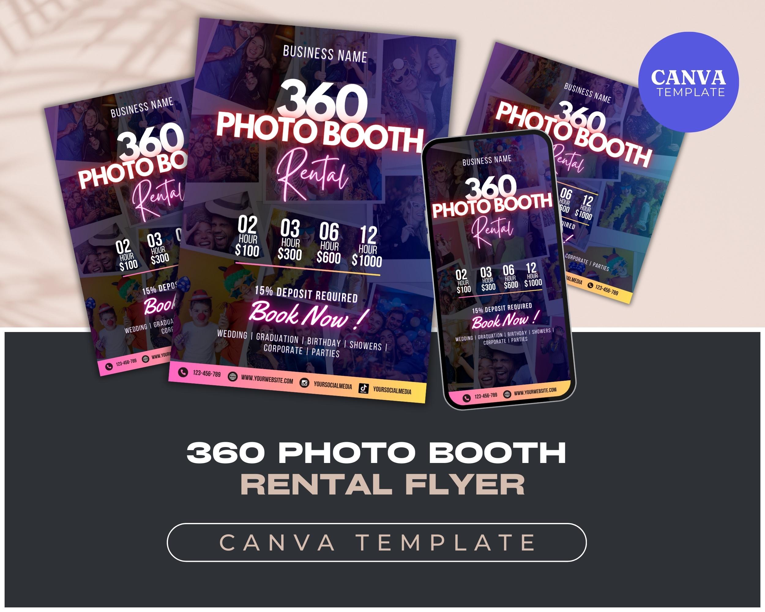 360 Photo Booth Rental Flyer Template: Canva Design - Etsy