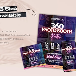360 Photo Booth Rental Flyer Template: Canva Design - Etsy