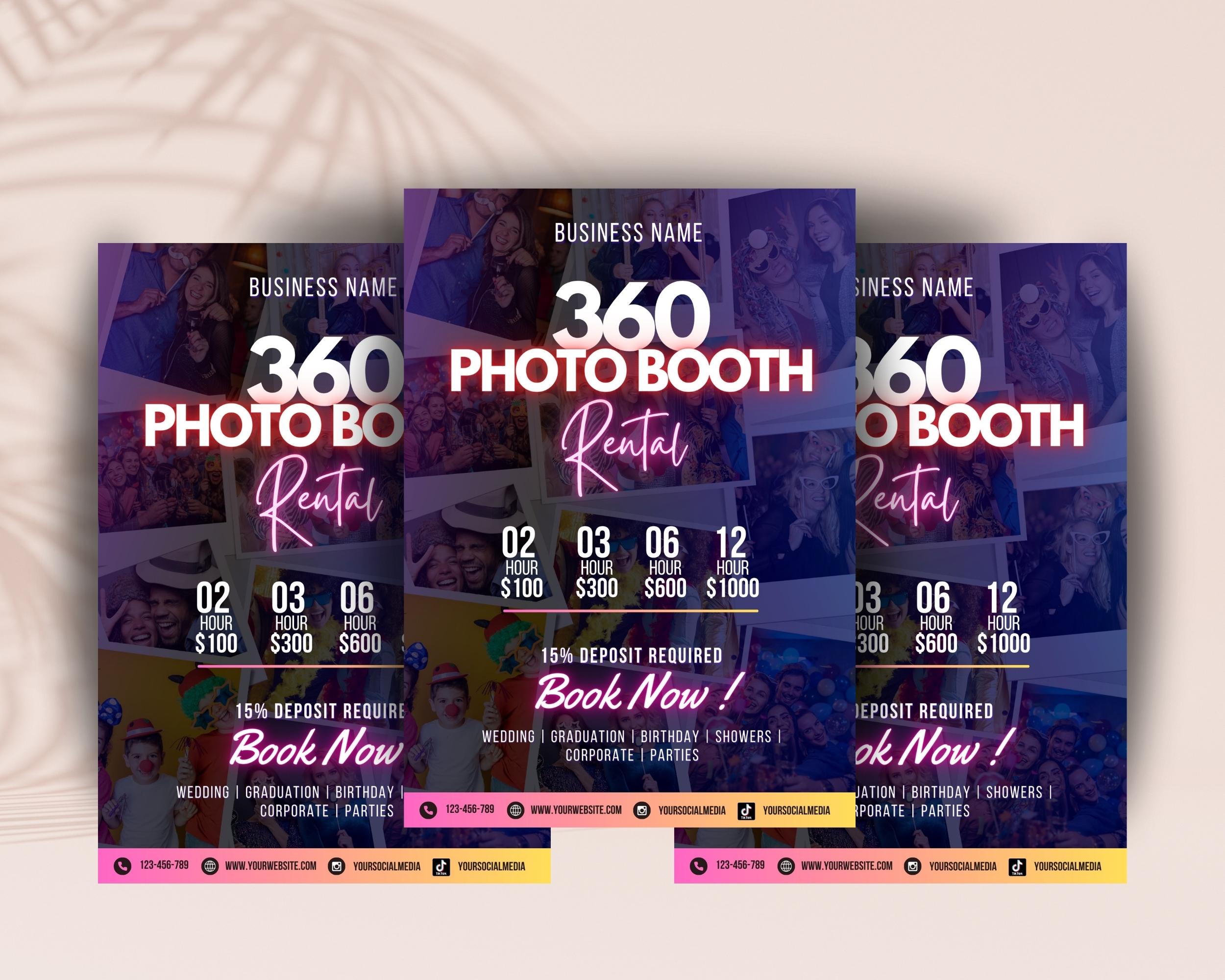 360 Photo Booth Rental Flyer Template: Canva Design - Etsy