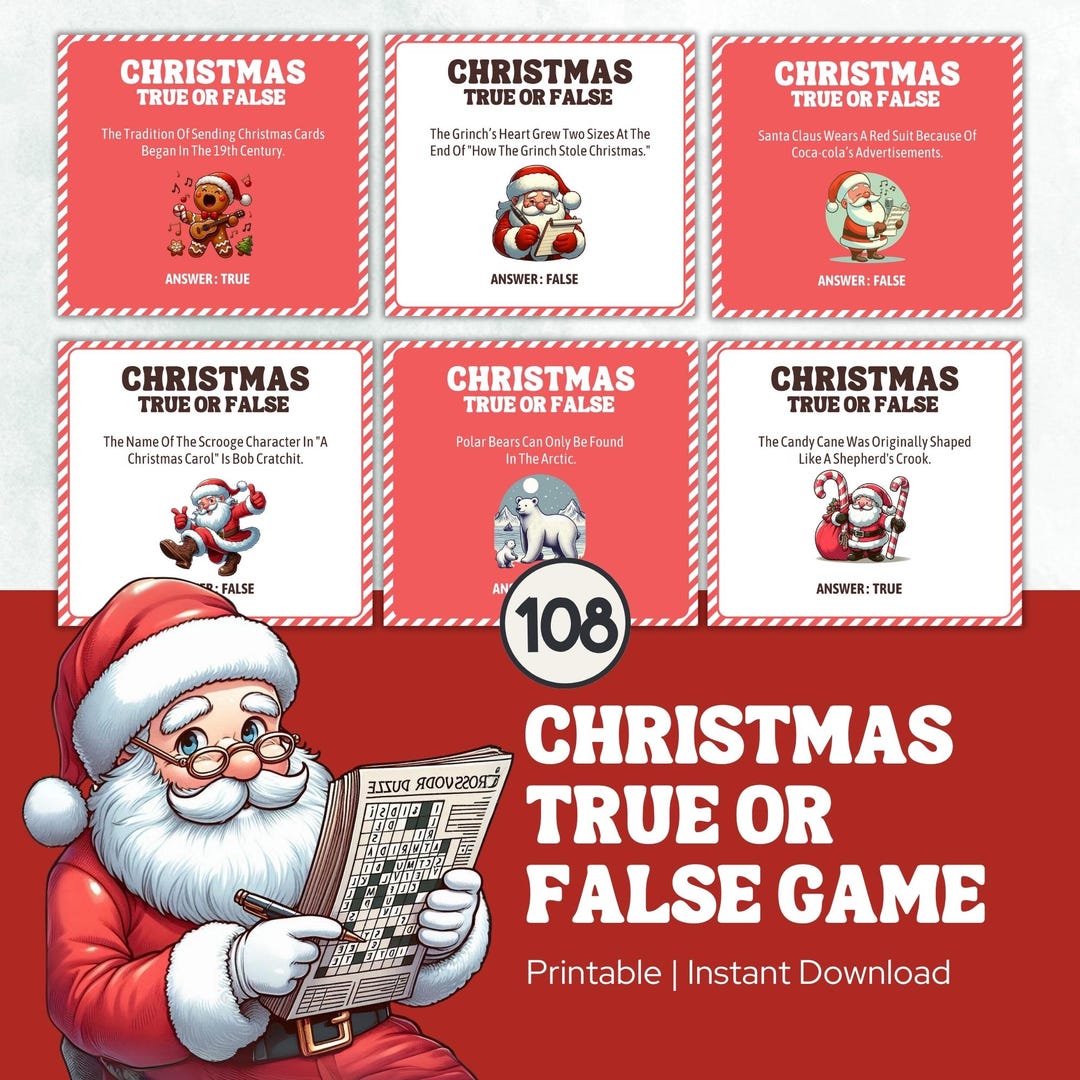 True or False Christmas Trivia Game, Christmas True or False Trivia ...