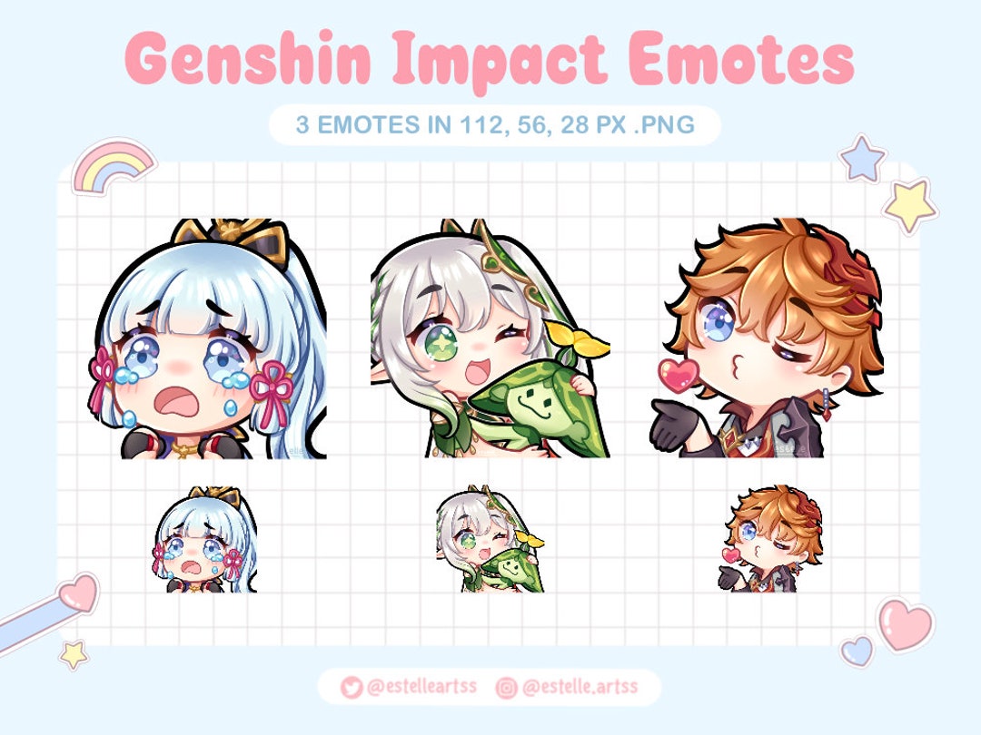 Genshin Impact Emote Set Ayaka Nahida Childe - Etsy Sweden