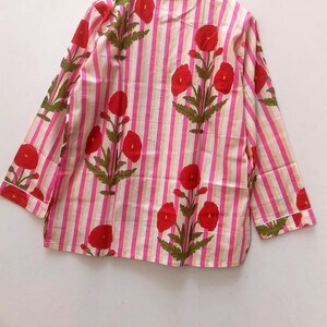 Hand Block Print Pajamas, Floral Pure Cotton Pj's, Pajamas Set ,indian ...