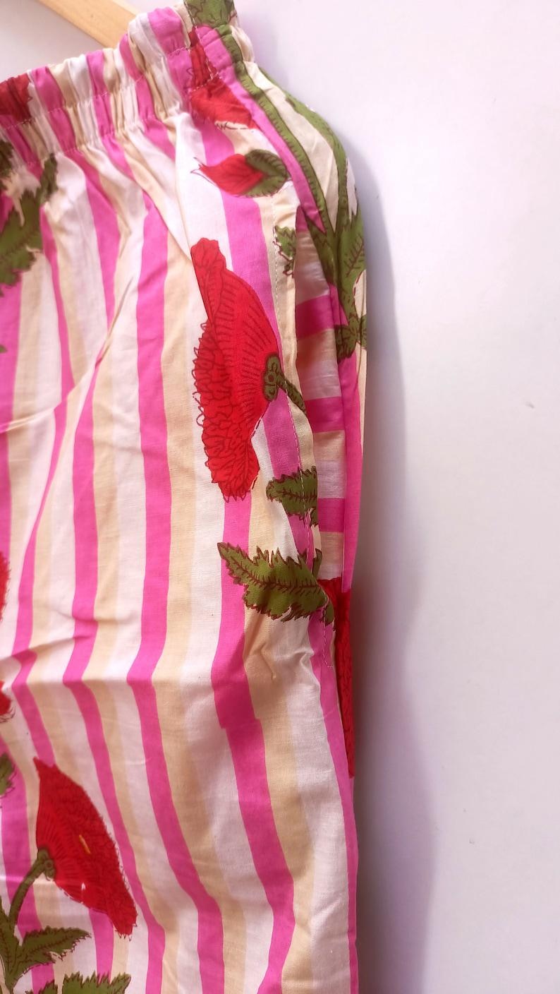 Hand Block Print Pajamas, Floral Pure Cotton Pj's, Pajamas Set ,indian ...