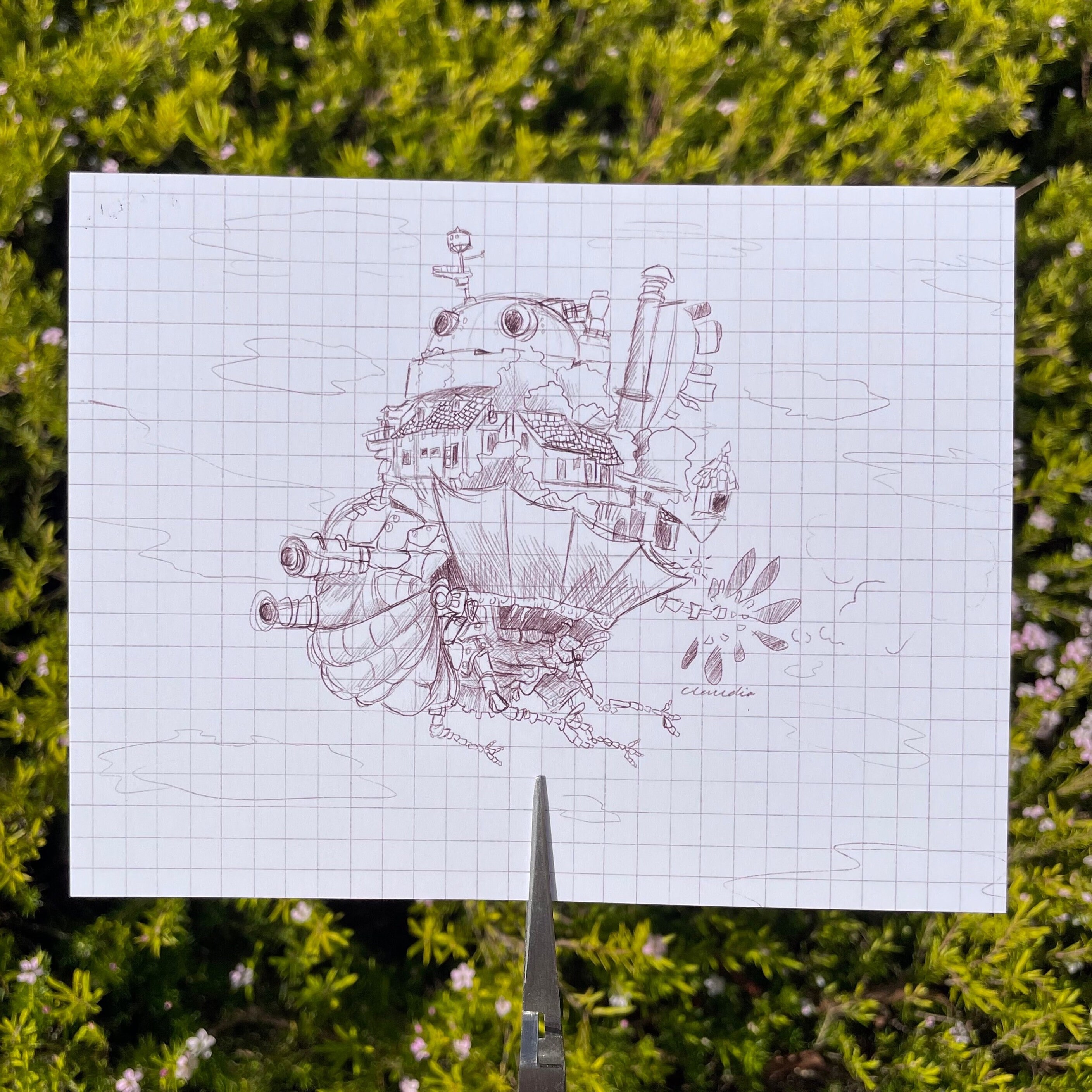 Howl's Moving Castle | Studio Ghibli Fanart | Ghibli Sketch Print - Etsy