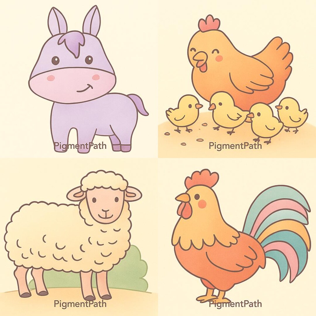 Farm Animals Coloring Book for Kids – Printable Educational Activity ...