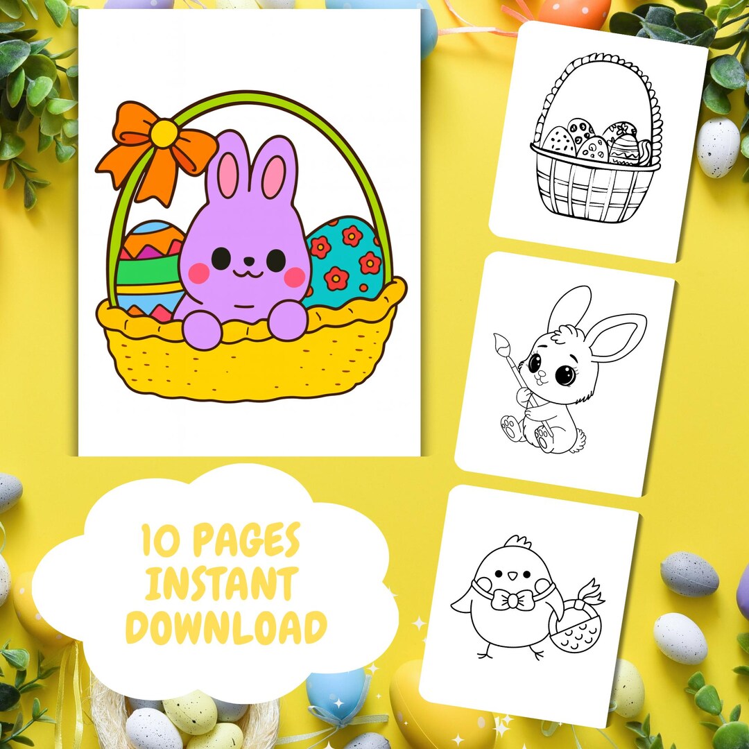 Easter Coloring Pages: Bunny, Eggs & Chicks - Printable Holiday Fun ...