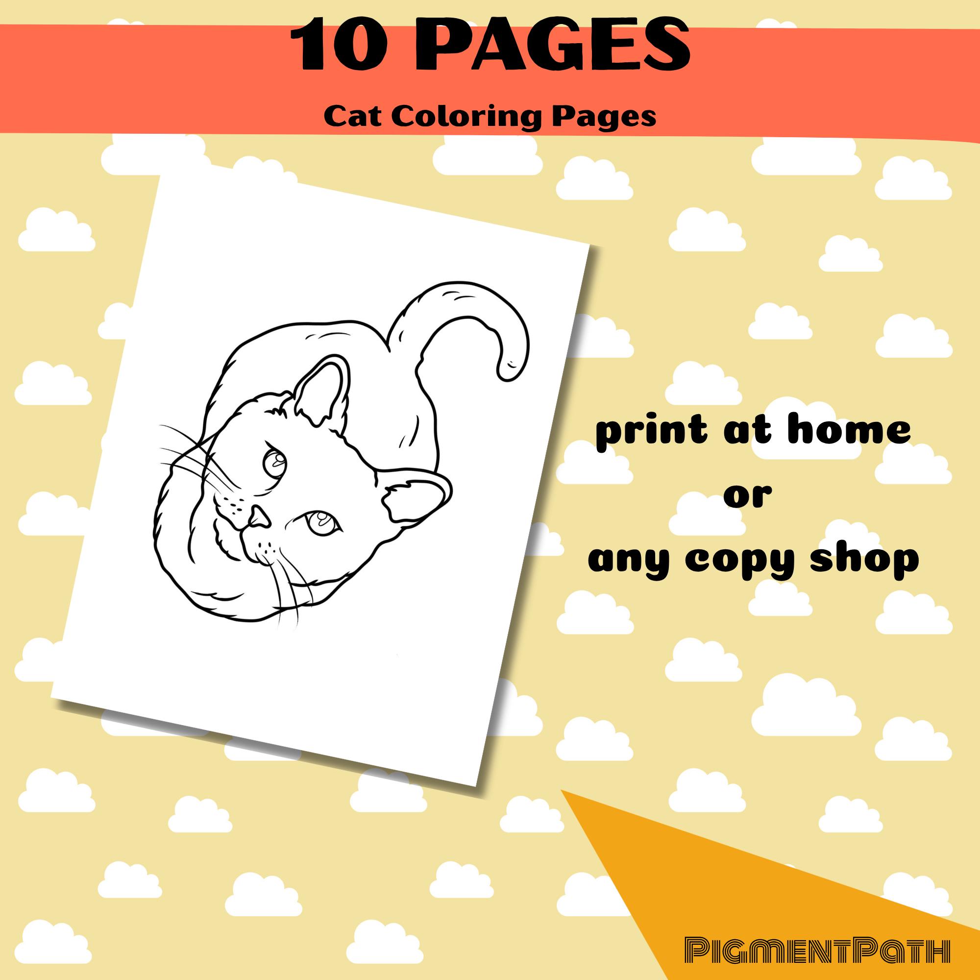 10 Kittens Coloring Pages for Kids | Cute Cat Coloring Book | Printable ...