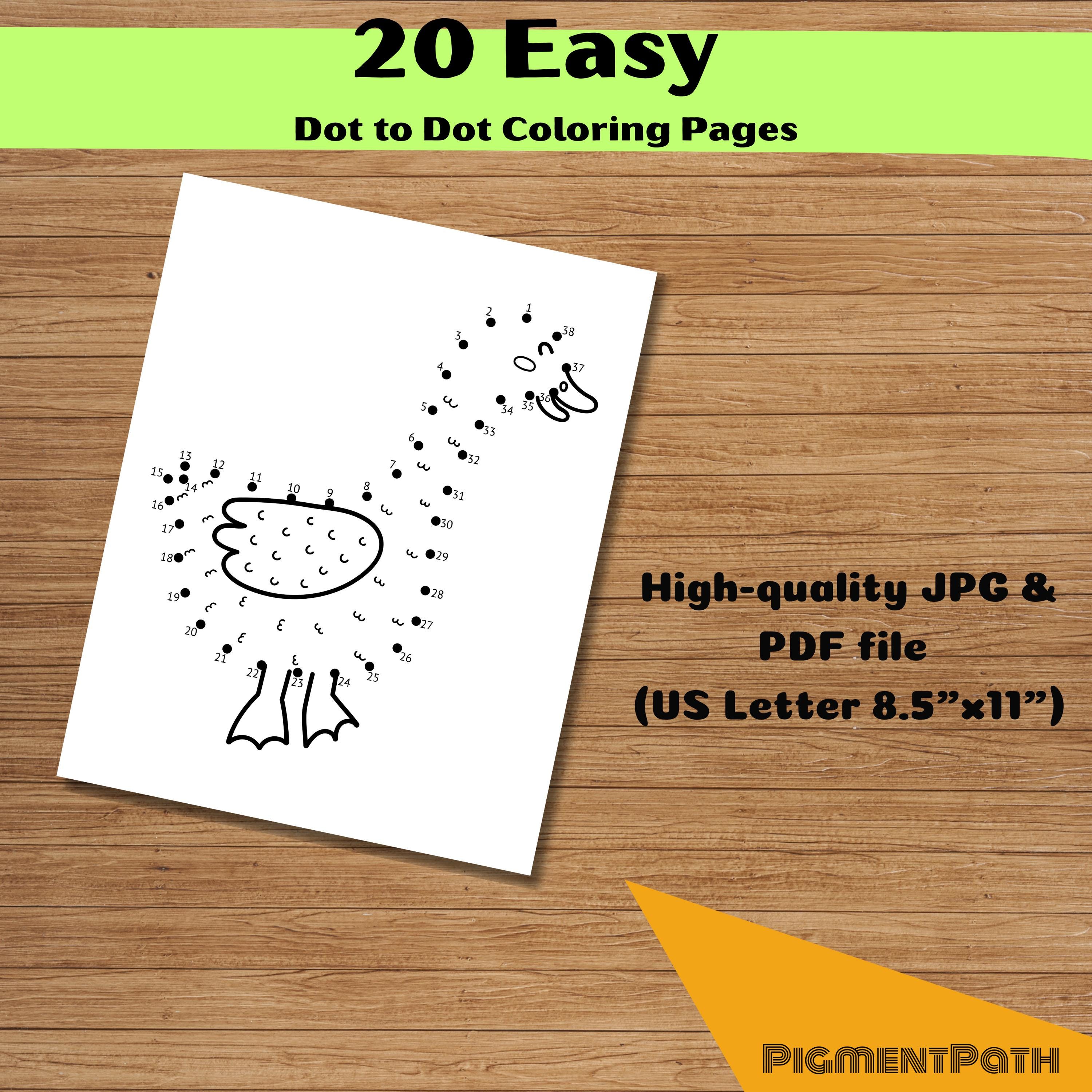 Dot to Dot Coloring Pages for Kids | 20 Fun Connect the Dots ...