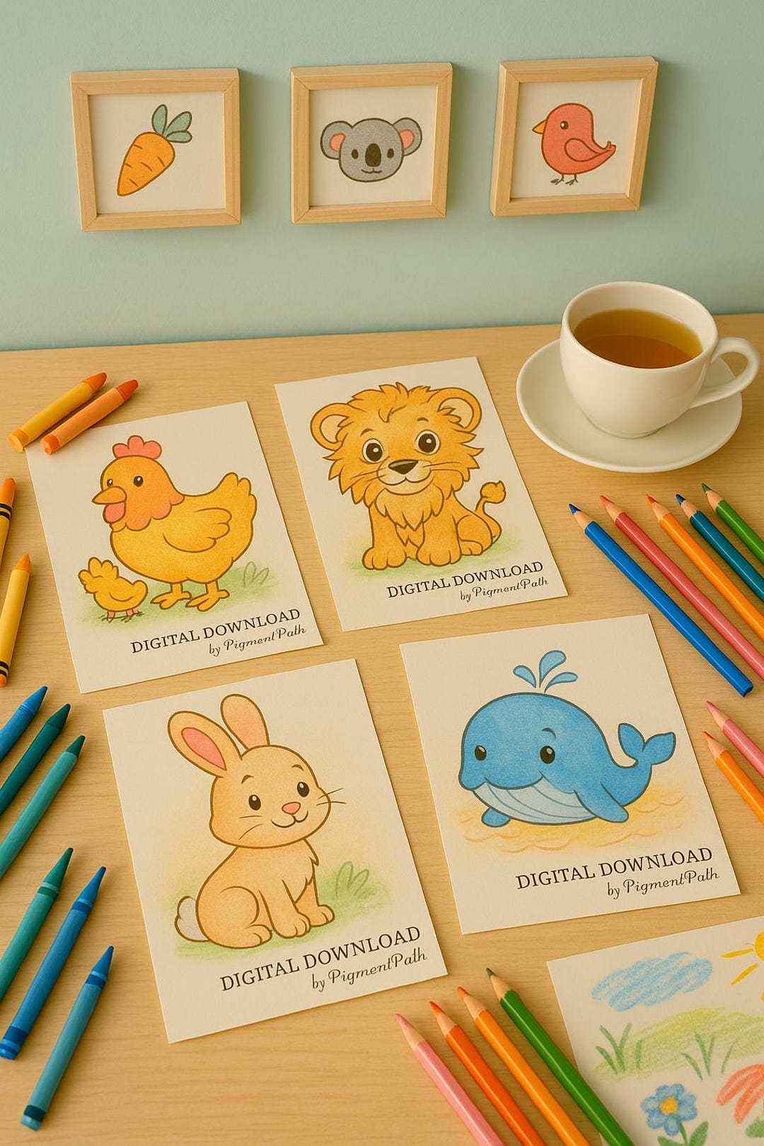 Animal Coloring Pages for Kids - 15 Zoo & Farm Animals Activity Book ...