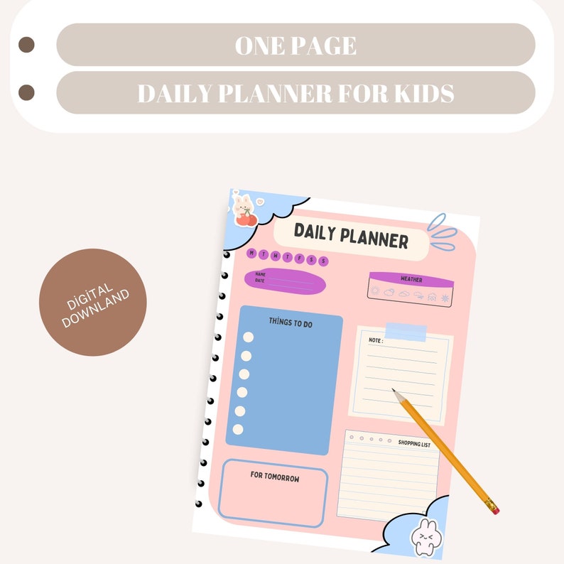 Kids Daily Journal Printable - Fun Drawing & Writing Pages | Digital ...