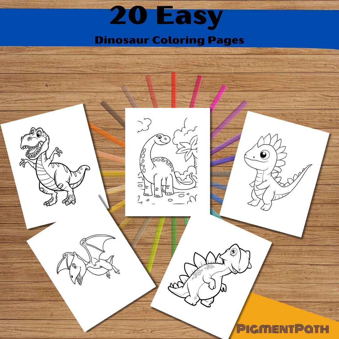 Dinosaur Coloring Pages for Kids – 20 Printable Dino Activity Sheets ...